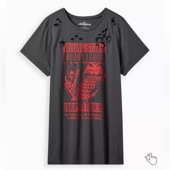 torrid | Tops | Torrid Rolling Stones Relaxed Fit Destructed Tunic ...